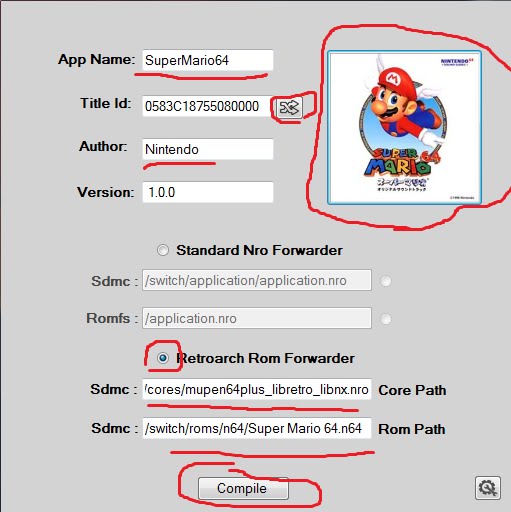 ニンテンドースイッチ RetroArchから起動できるレトロなゲーム単体をホーム画面から起動できるforwarder作成方法(Nro2Nsp)