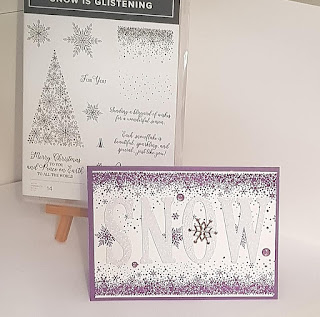 Craft your best life: SNOW card using snow is glistening by Stampin' Up!