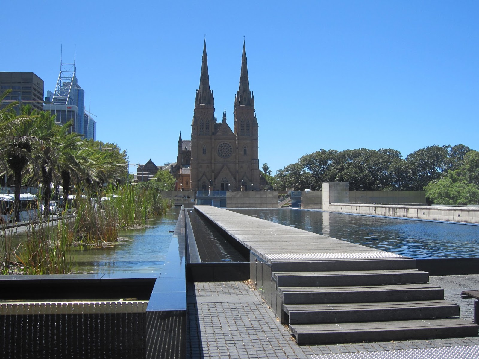 Sydney - City and Suburbs: St Mary's Cathedral, fountain