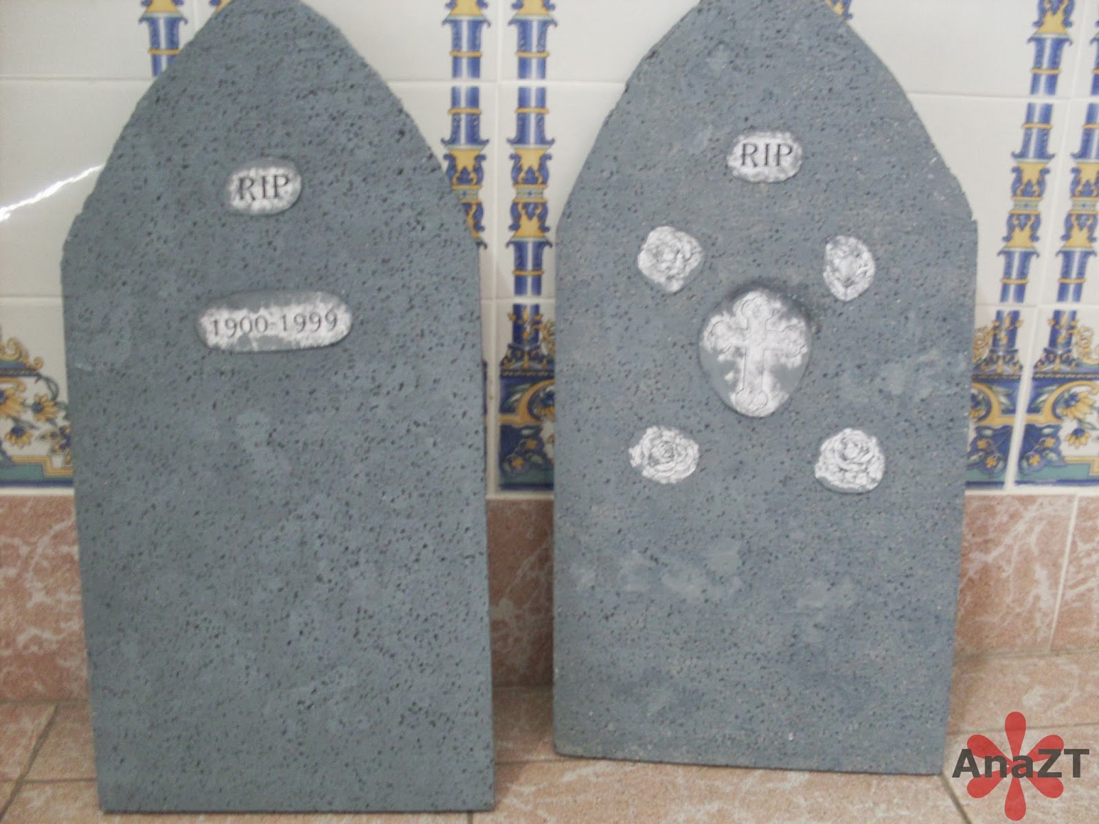 TIA NANA: Como hacer unas lápidas para tu cementerio