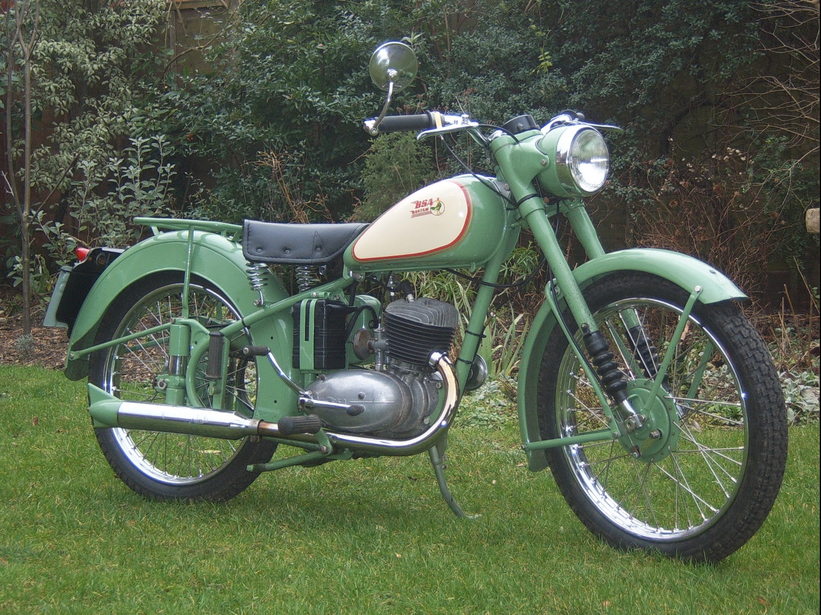 Motorcycle Parts BSA Bantam D1 Plunger Frame Fishtail Silencer With Fin ...