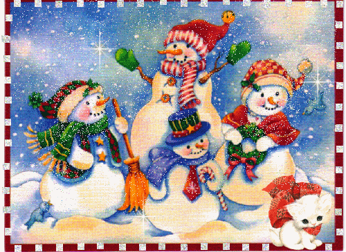 Boże Narodzenie: Animowane gify i obrazki bałwanki świąteczne