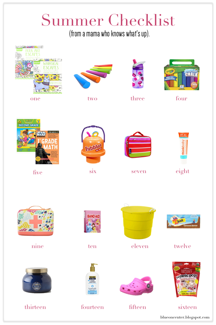 Summer Essentials Checklist - Blue on Center