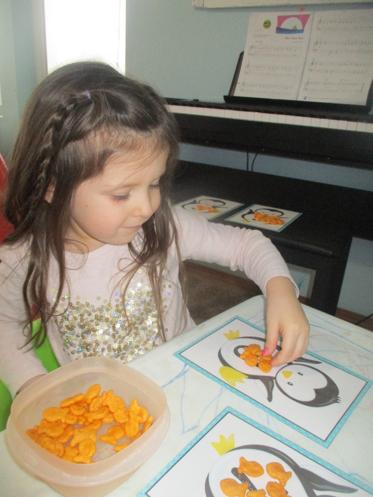 The Cozy Red Cottage: Feed the Penguin Counting Mats