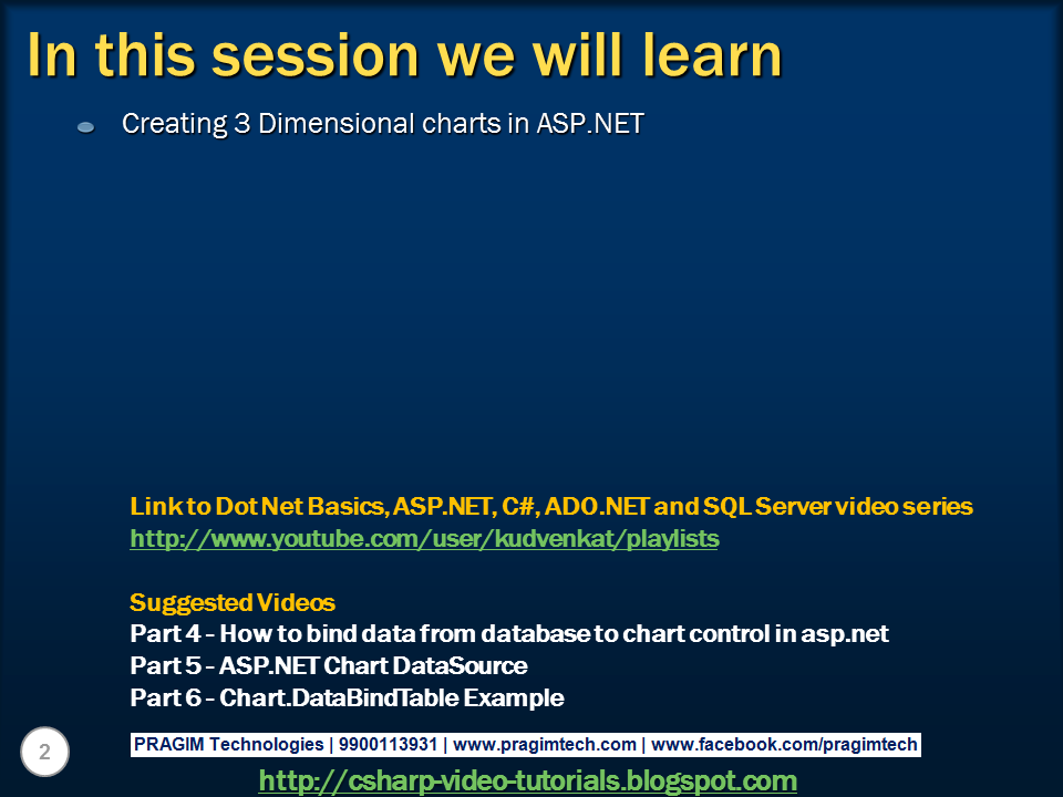 Sql server, .net and c# video tutorial: 3D Charts in ASP.NET