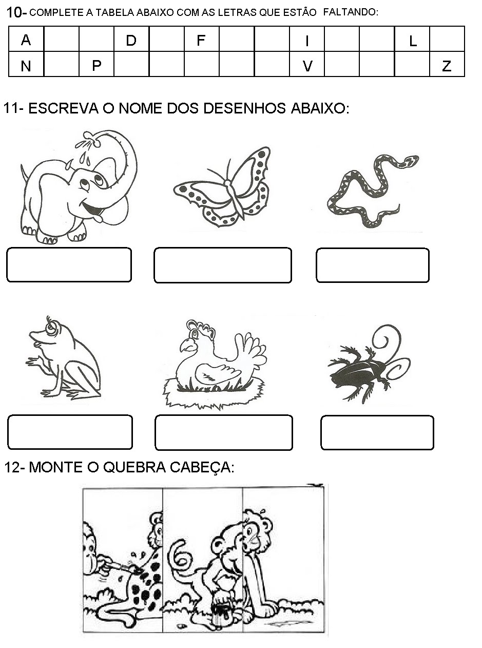 Avaliação diagnóstica para 1º ano ~ Atividade para imprimir Avaliação diagnóstica para 1º ano ~ Atividade para imprimir
