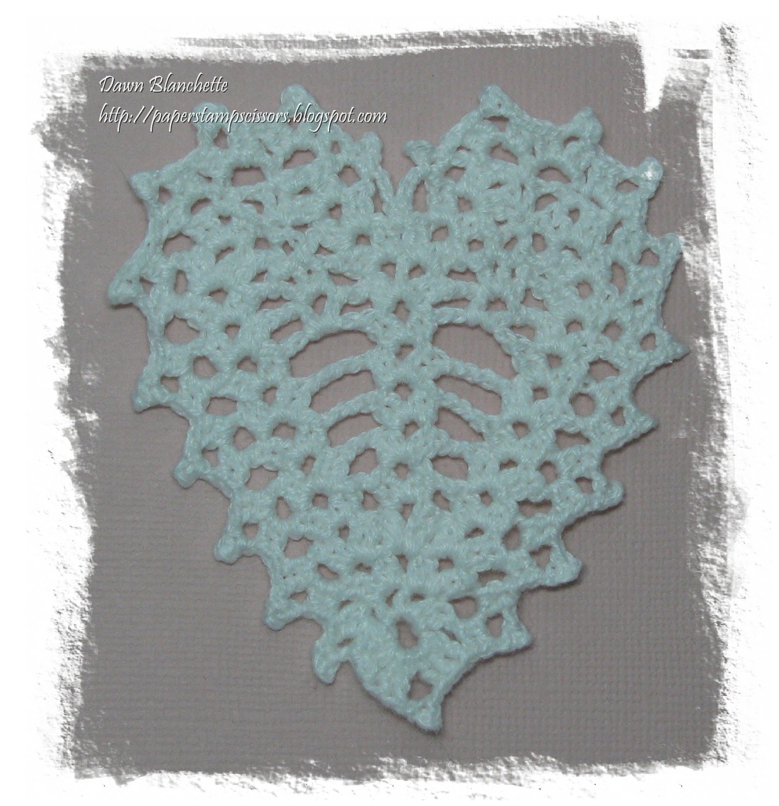 Paper Stamp Scissors: Crochet Heart Doily Pattern