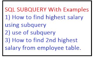 Learnprograming byluckysir: SQL Subquery with examples