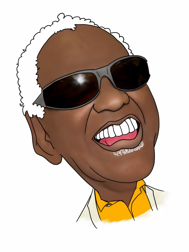 Custom Caricatures from Photos: Ray Charles Caricature