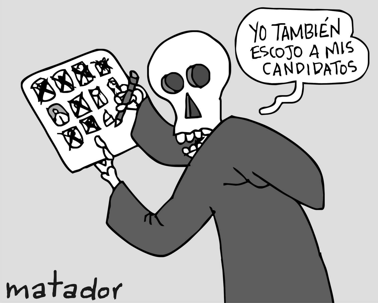 matador cartoons: Candidatos y muerte