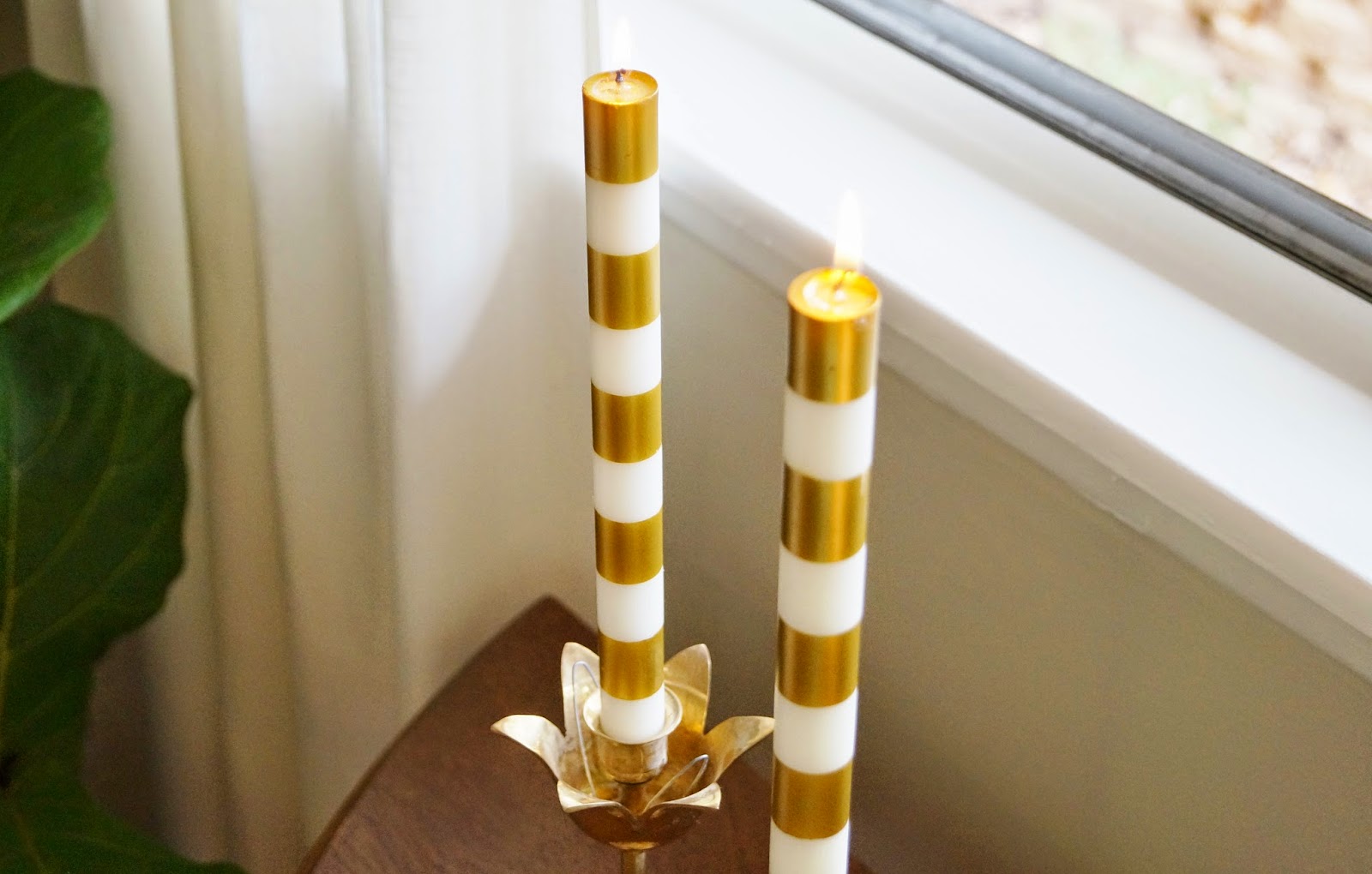 Don't Disturb This Groove: Striped Taper Candles