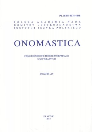 e-Onomastics: Onomastica LXI/1, 2017
