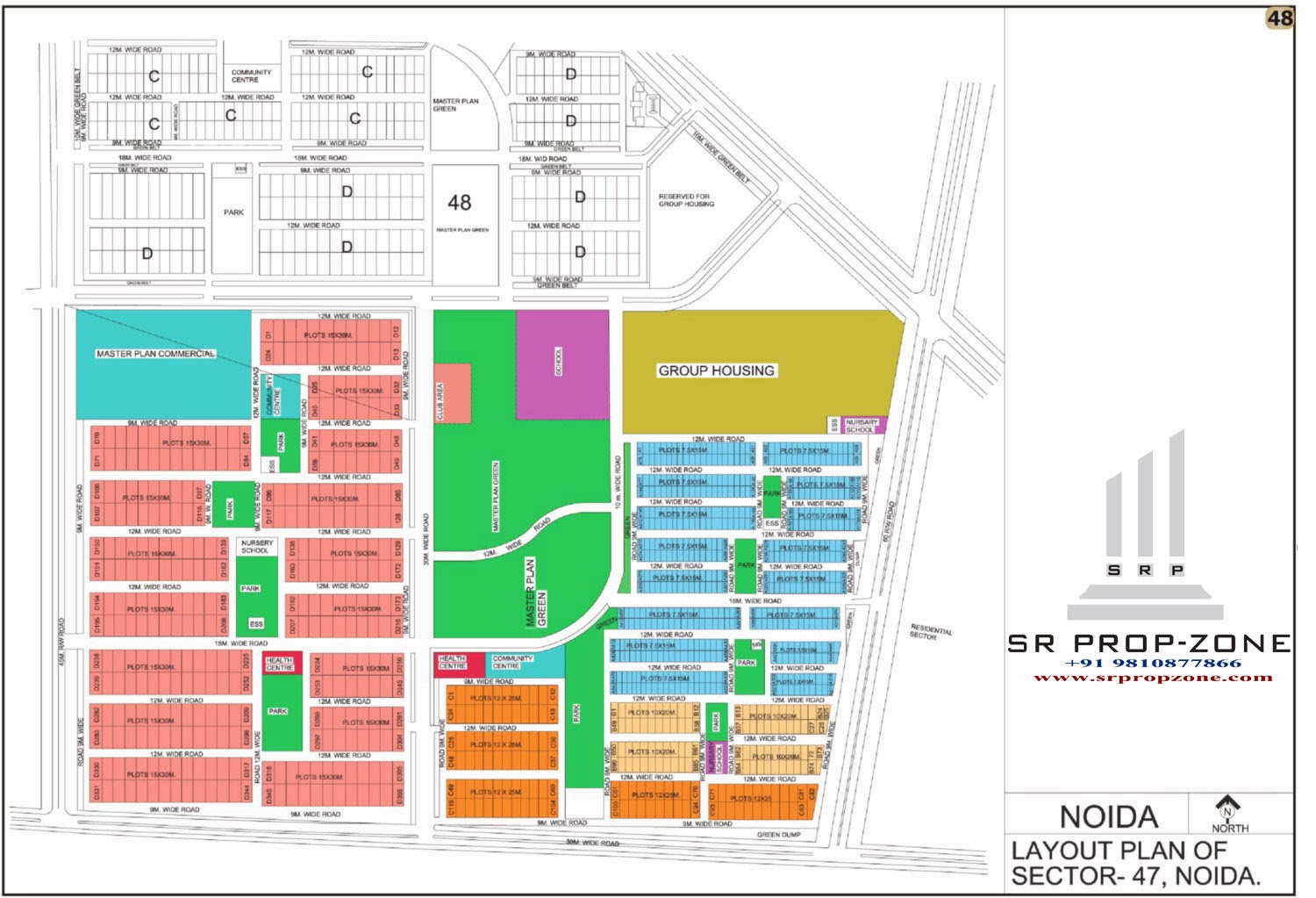 Layout Plan of Noida Sector-47 HD Map