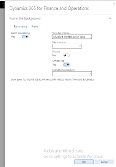 Batch Job Multi threading D365FO
