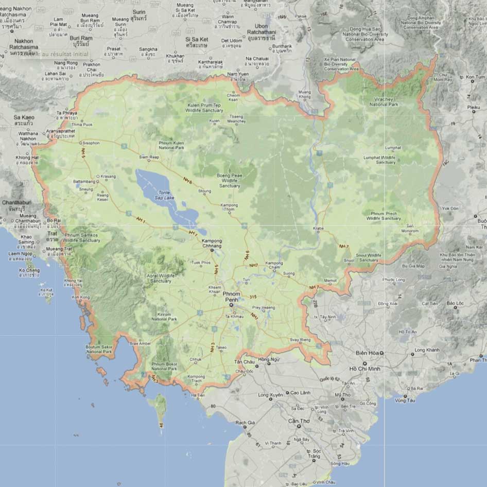 Voyage au Cambodge 2012: Carte du Cambodge et itinéraire