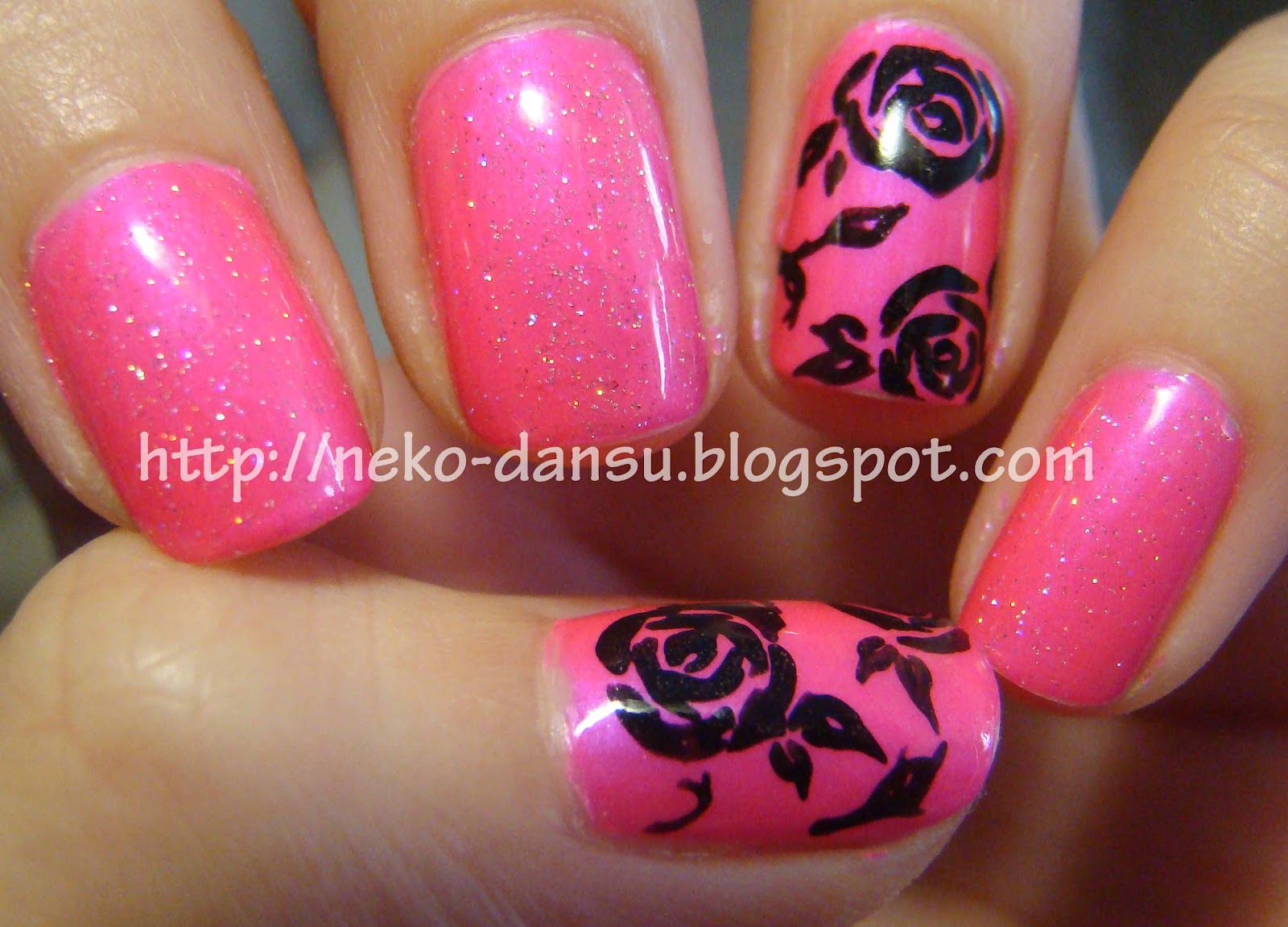 Neko-dansu's Nails: Flashback Friday: Pink Roses