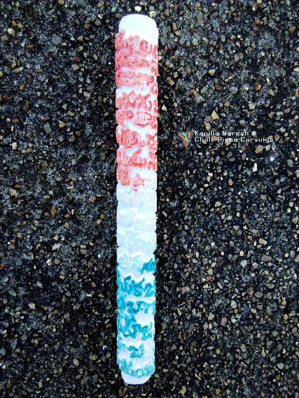 Chalk Art Indian National anthem on single piece of chalk - Sculptures ...