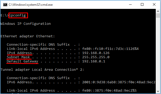 Ipconfig ~ Srisailam Blog
