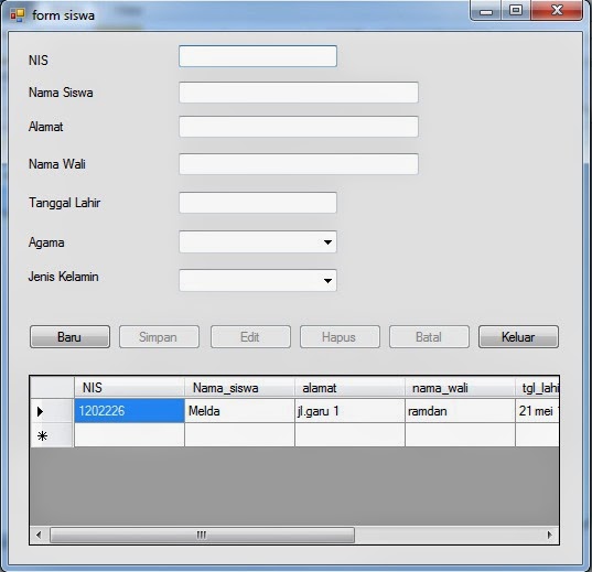 Membuat Program Aplikasi Siswa Menggunakan Database Access untuk ...