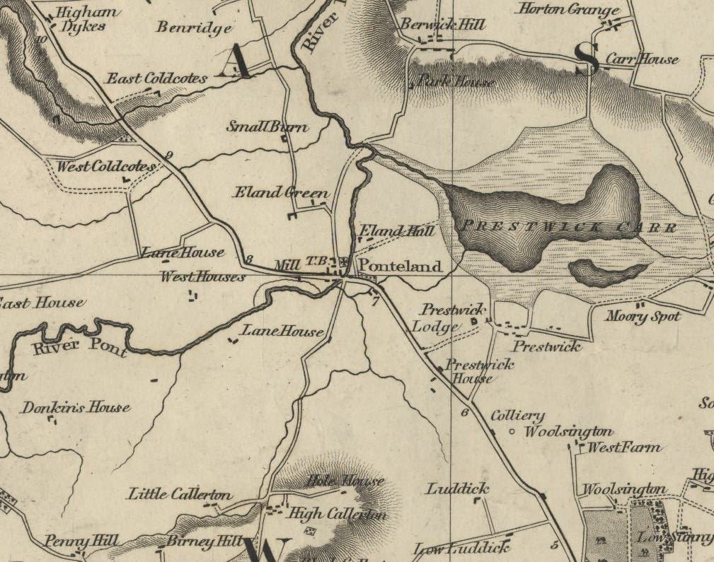 Prestwick, A Northumberland Mining Village: Fryer's Map 1820