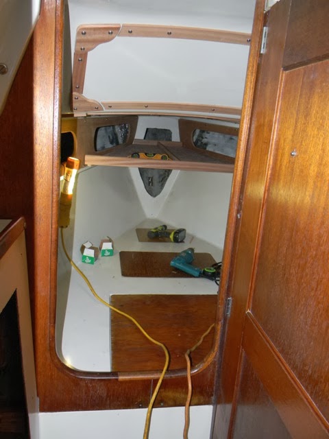 Ericson 25, Oystercatcher: V-Berth, Clothing Storage Shelf, Part 4 ...