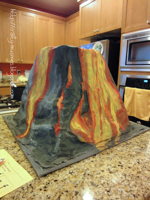 Crafty Musings: Making of a volcano - Days 2-5