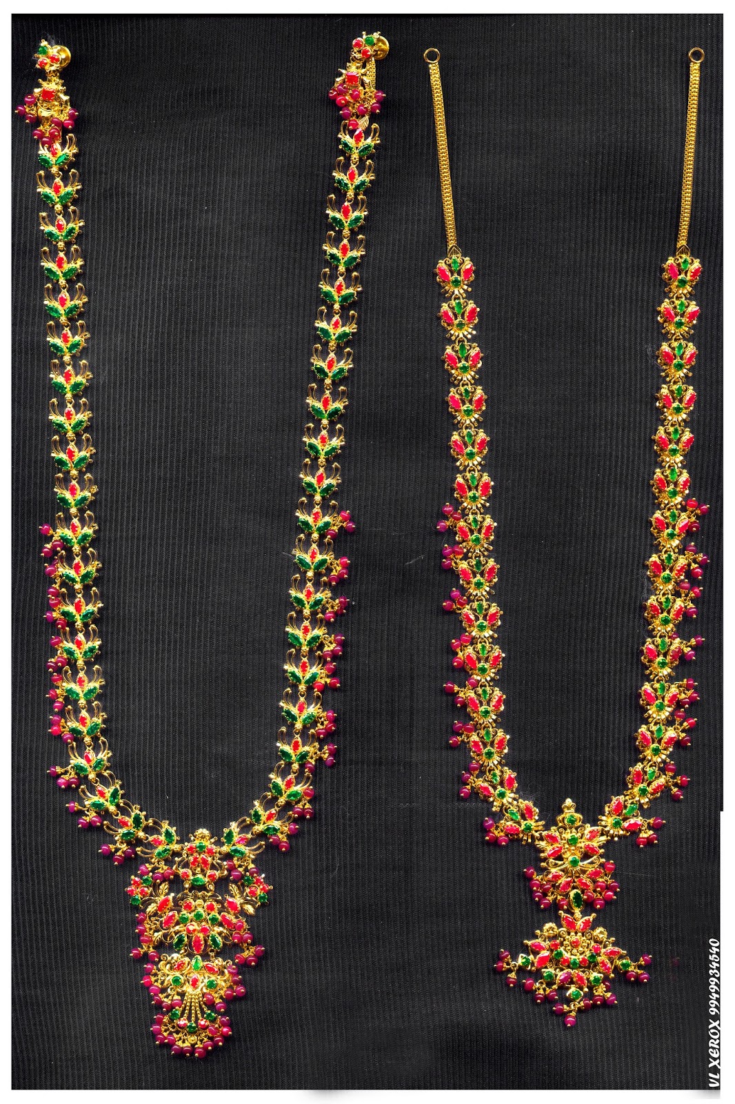 balaji jewellers: Kempu Pachala Harams-1