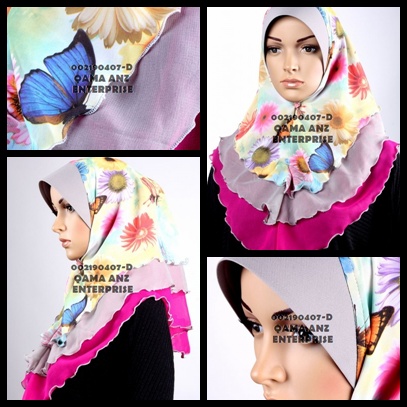 Gaya Tudung Masa Kini: Tudung Awning : Corak bunga