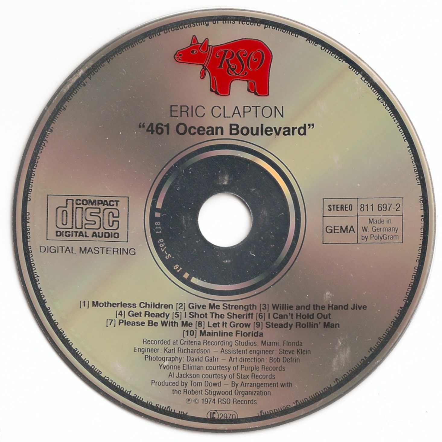 The First Pressing CD Collection: Eric Clapton - 461 Ocean Boulevard