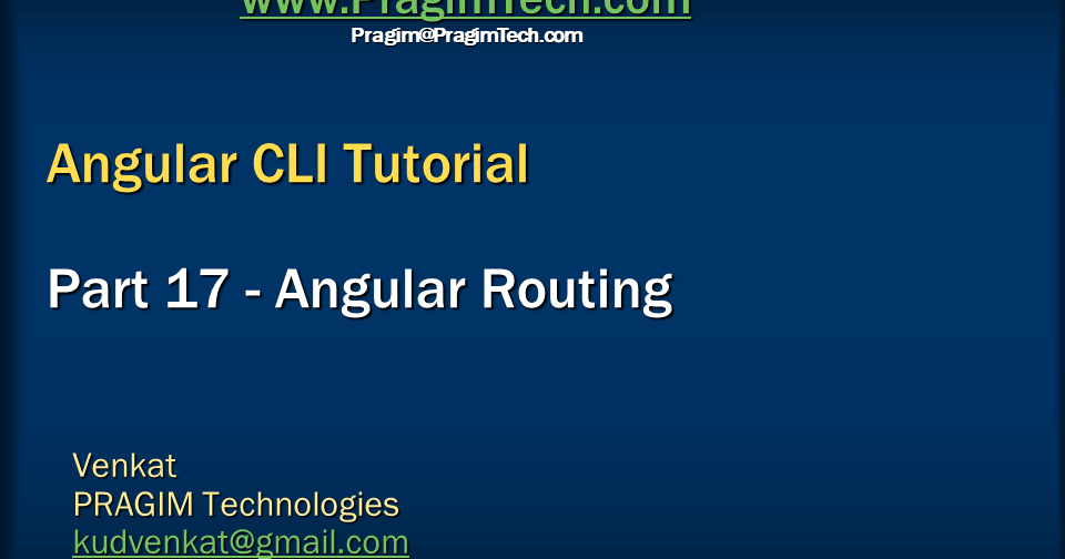 Sql Server Net And C Video Tutorial Angular Routing Slides