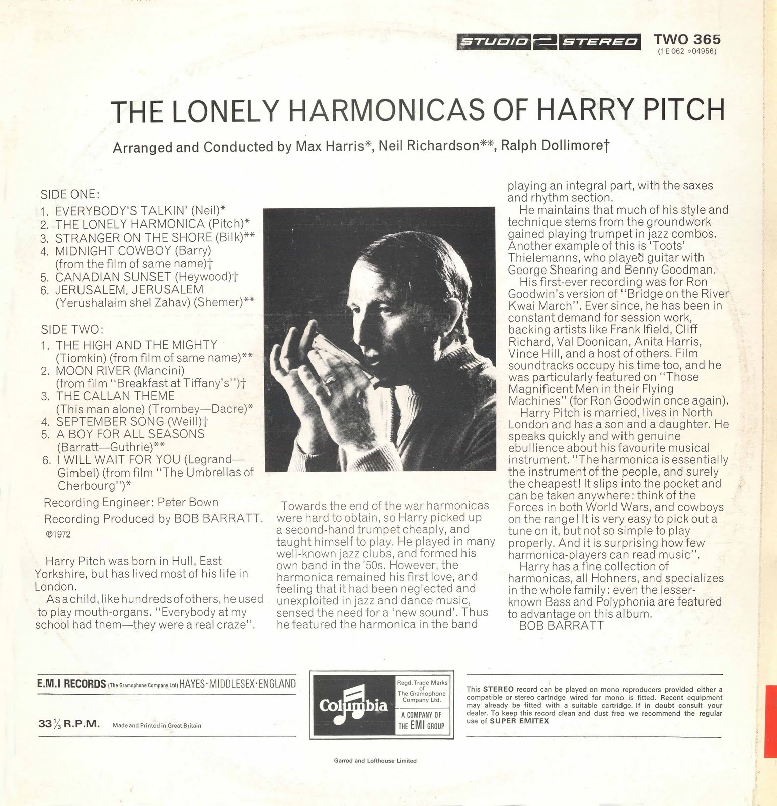 Studio 2 Stereo: Harry Pitch - The Lonely Harmonicas Of (1972)