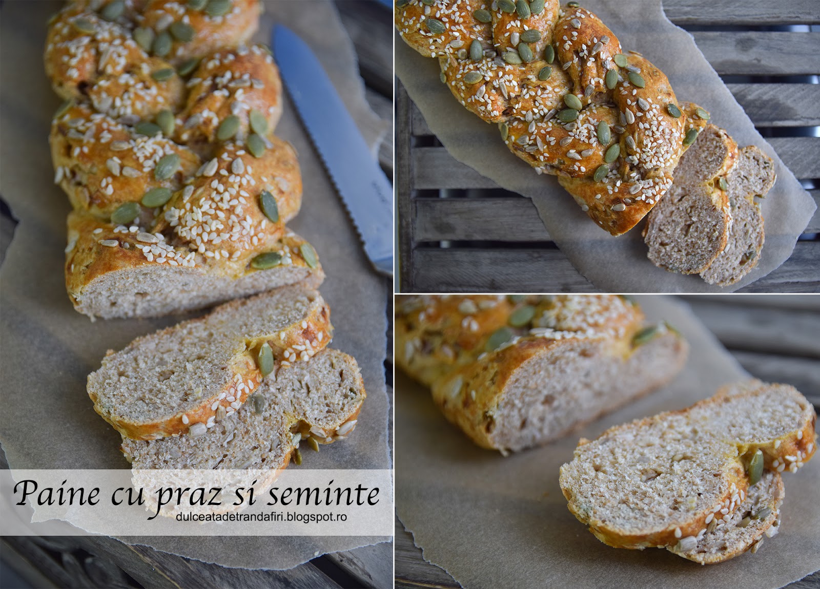 Dulceata de trandafiri: Paine cu praz si seminte