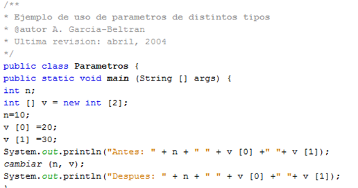 Java y netbeans : Tema U3.- POO (parámetros y argumentos)