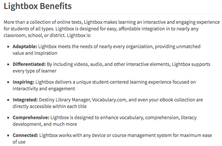 The Library Voice: Lightbox...An Interactive Reading and Learning Experience For Your Students