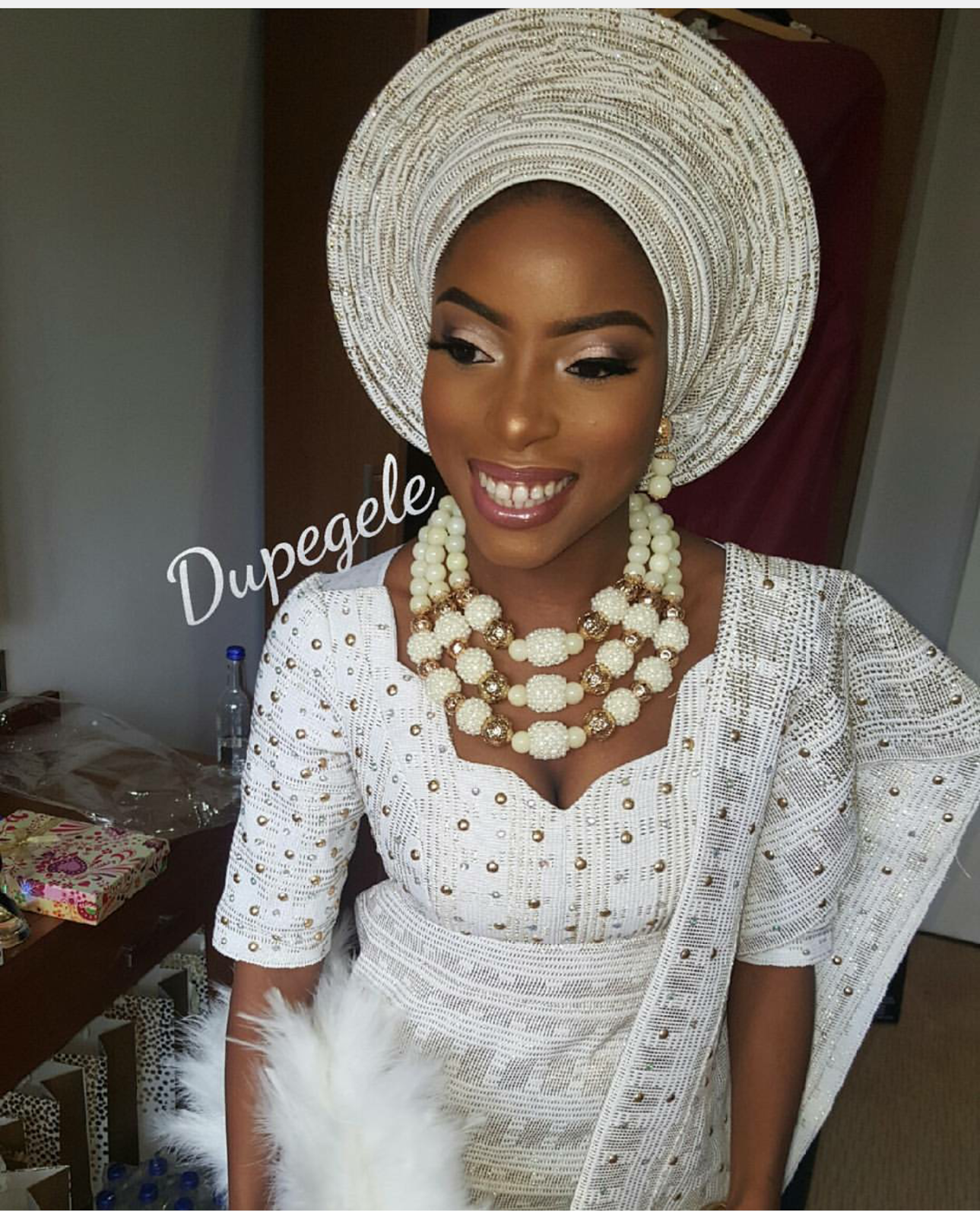 White aso oke ideas for Traditional wedding 2017