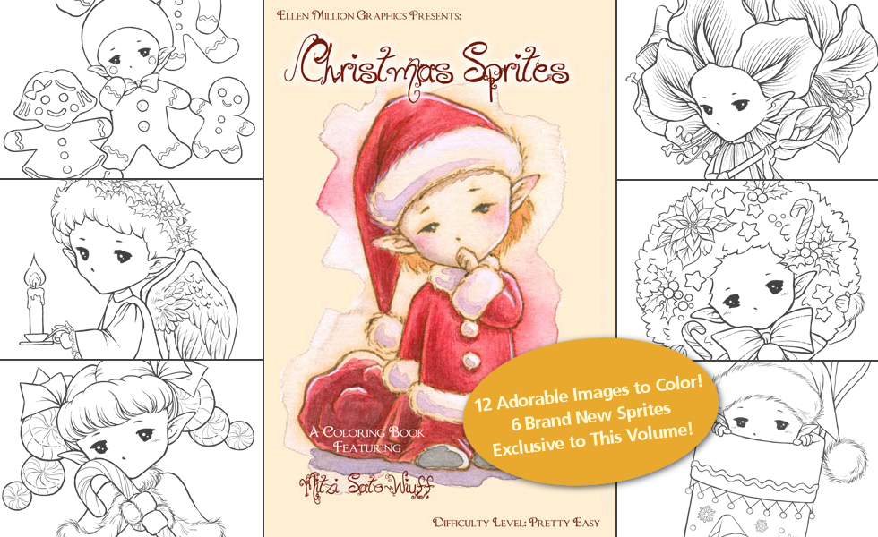Christmas Sprites Mini Coloring Book Pre-Order