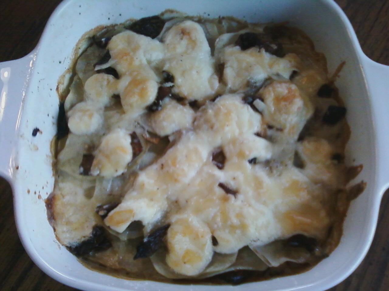 37 Cooks: Potato Gratin with Porcini Mushrooms & Mascarpone Cheese