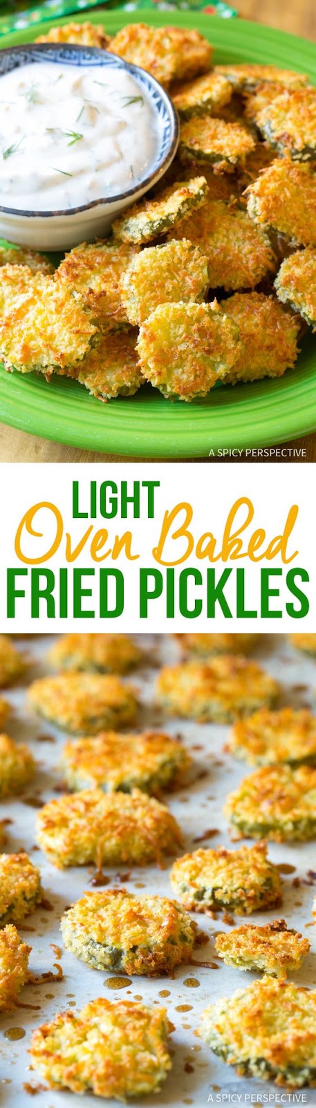 Oven Baked "Fried" Pickles with Garlic Sauce Recipe - Girls Dishes