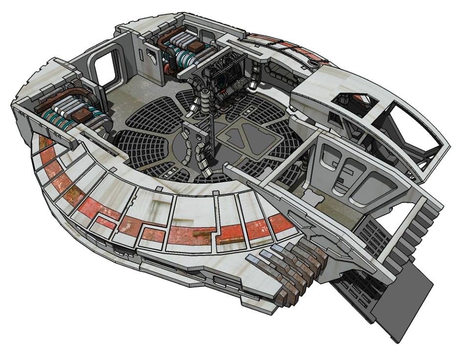 Tabletop Fix: CNC Miniature Scenery - Peregrine Y2K Light Freighter Preview