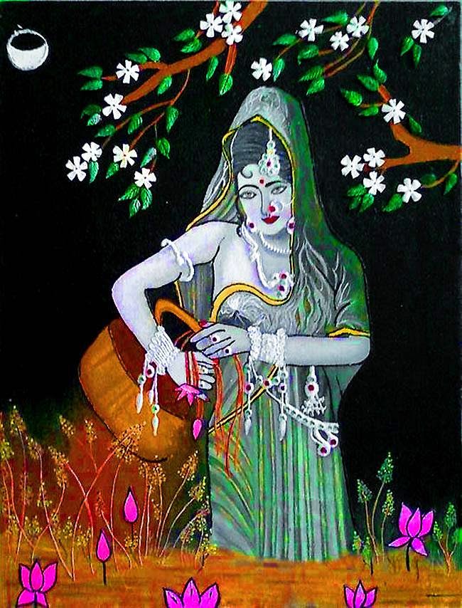 TELUGU WEB WORLD: VILLAGE BEAUTY MADHUMATHI PAINTING