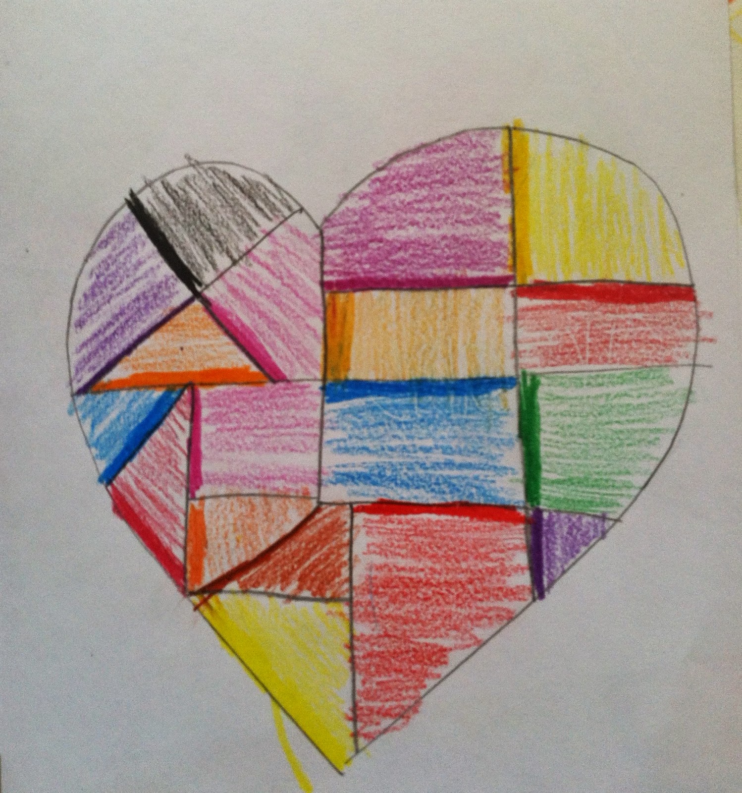 Mrs. Portis' Amazing Artists: Kindergarten Cubist Heart