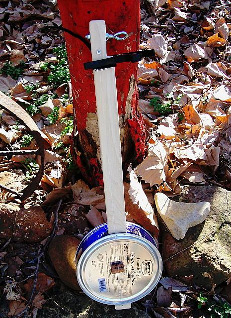 Cookie Tin Mutant Banjo: Cookie Tin CANJO Homemade Fretless 1 String ...