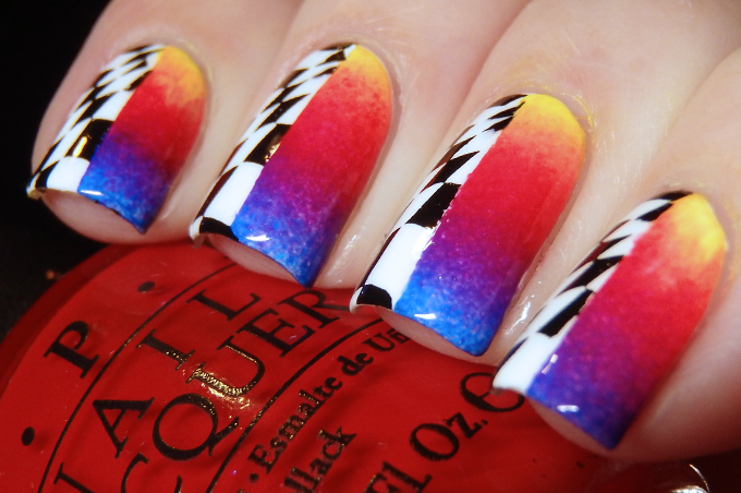 31DC2016 - Inspired by a flag - NASCAR ~ More Nail Polish