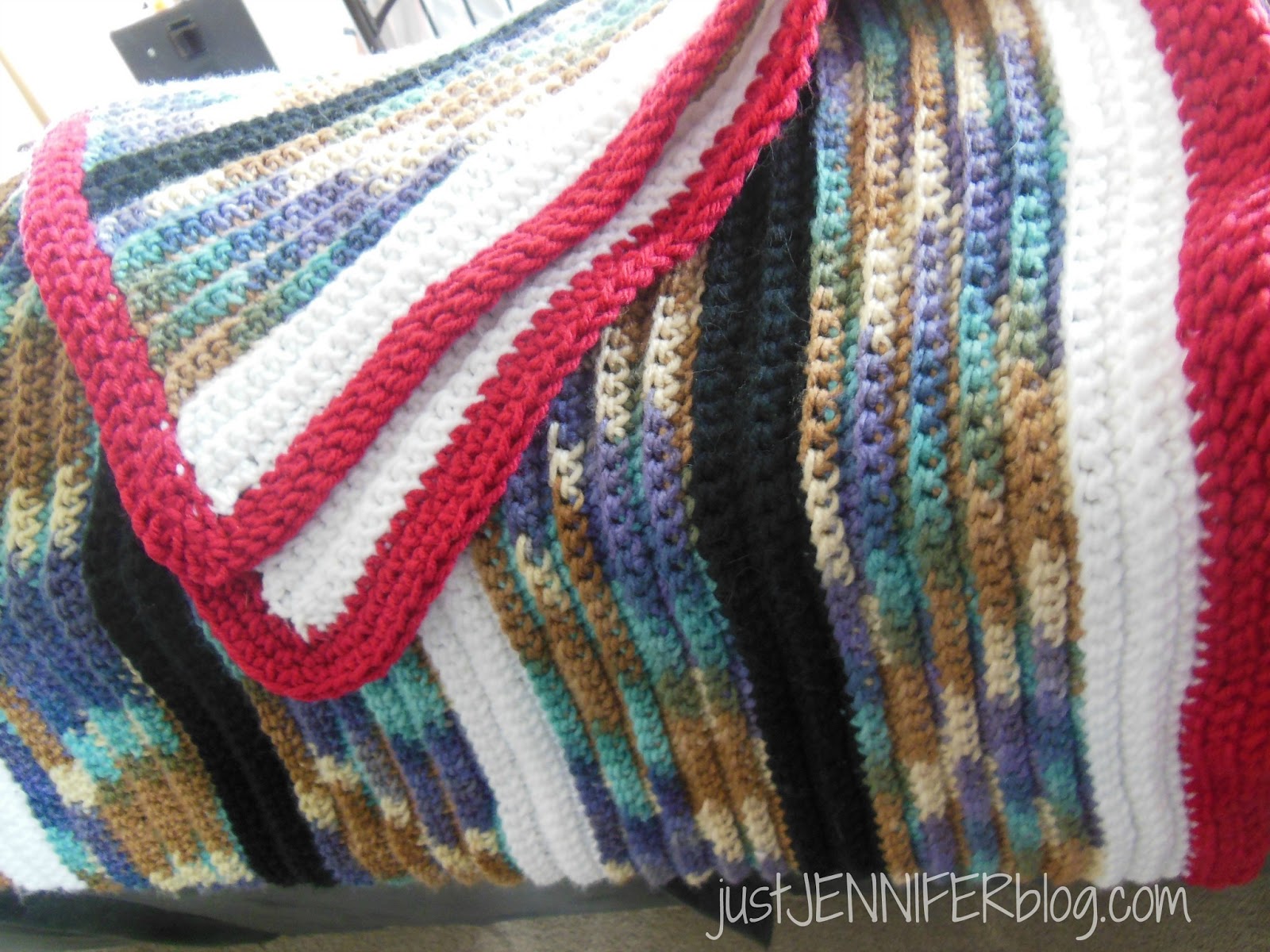 Dancing in the Rain: Ribbed Crochet Throw Blanket