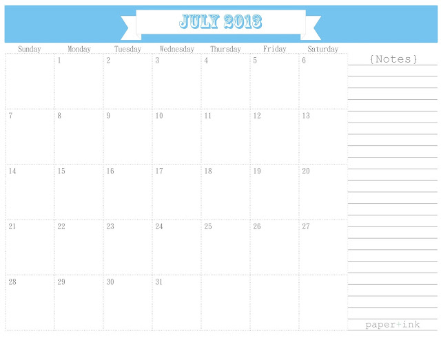 Free Printable Calendars: June / July 2013
