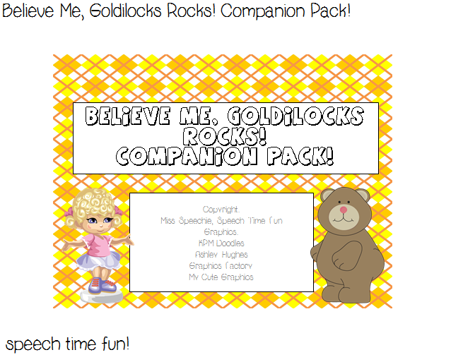 Believe Me, Goldilocks Rocks! Companion Pack! - Speech Time Fun: Speech ...
