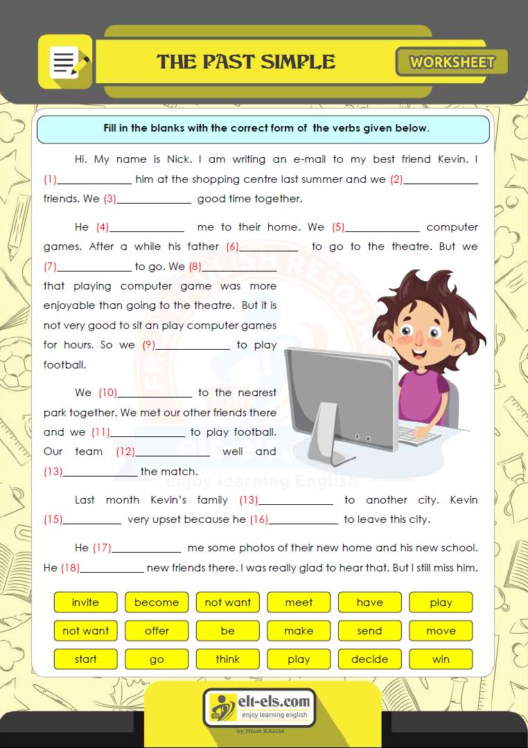 Worksheet: The simple past tense | www.elt-els.com