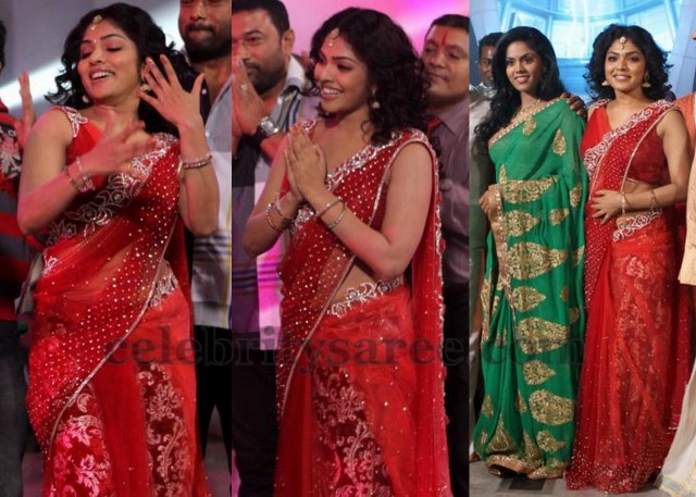 Rima Kallingal and karthika Sarees - Saree Blouse Patterns