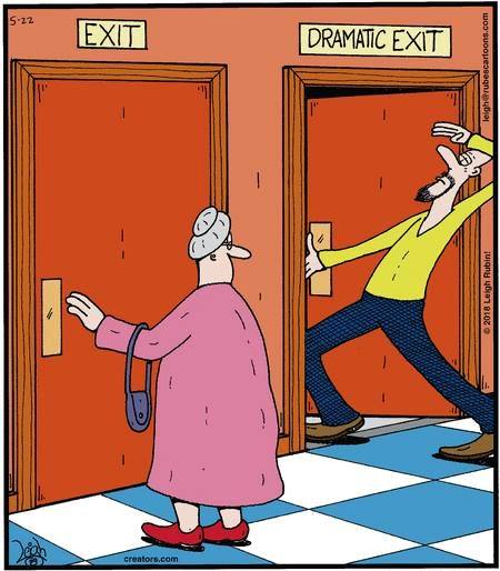 Mystery Fanfare: Cartoon of the Day: The Exit