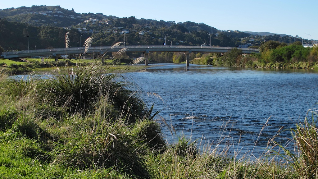 Dizzy's folding bike: Western side of the Hutt River